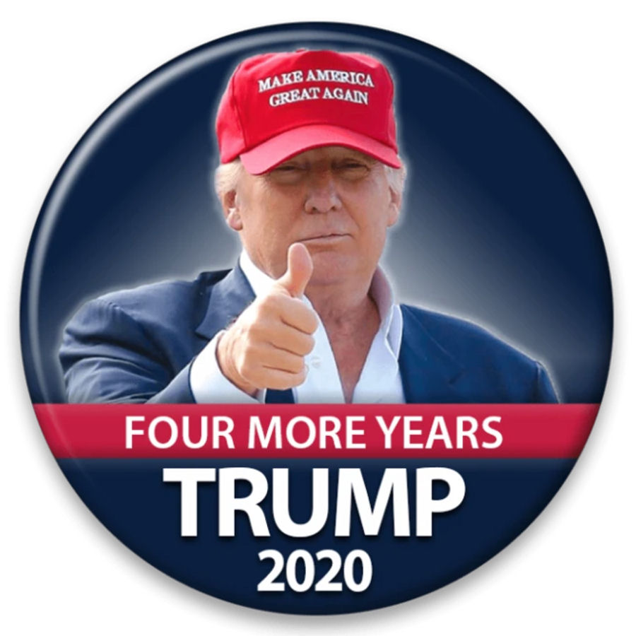 Donald Trump Four More Years 2020 President - Campaign Button Pin at ...