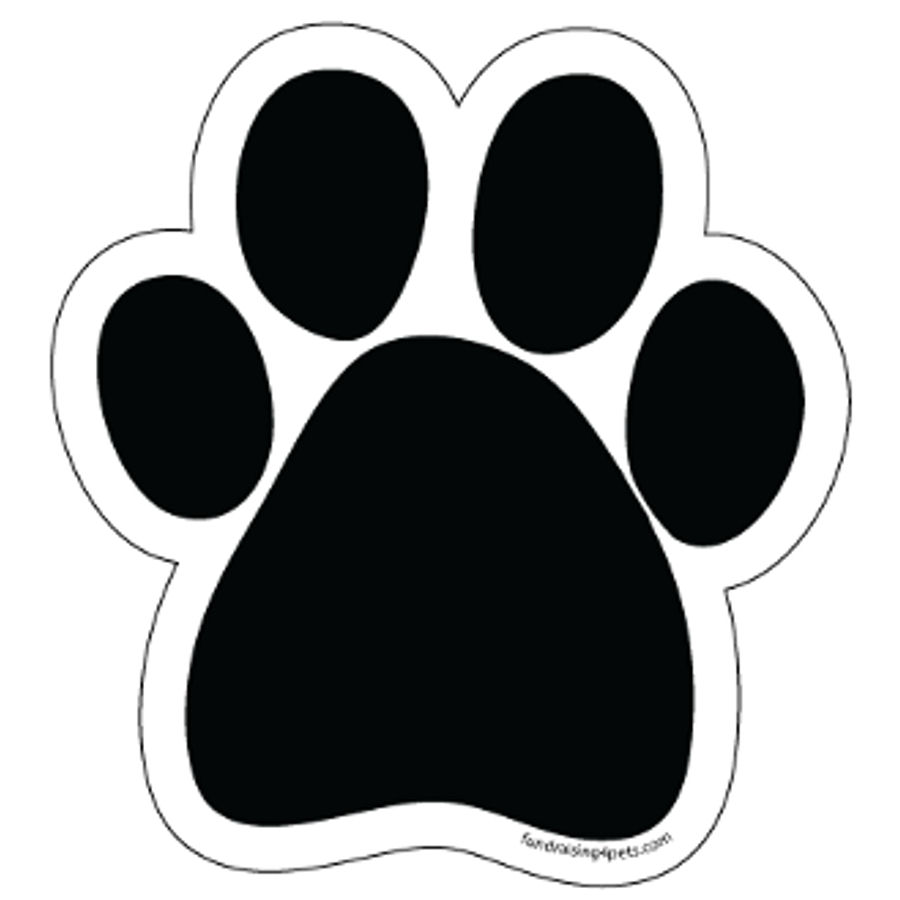 Plain Blank Black Paw Print - Paw Magnet at Sticker Shoppe