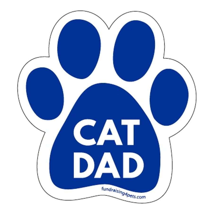 Cat Dad Blue & White - Paw Magnet at Sticker Shoppe