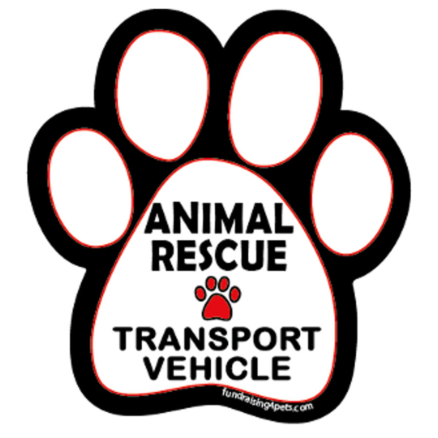 Animal Rescue Transport Vehicle Black & White - Paw Magnet at Sticker ...