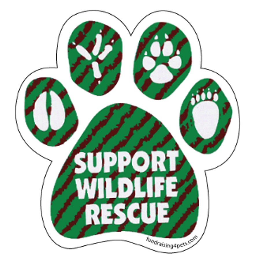 Support Wildlife Rescue - Paw Magnet at Sticker Shoppe
