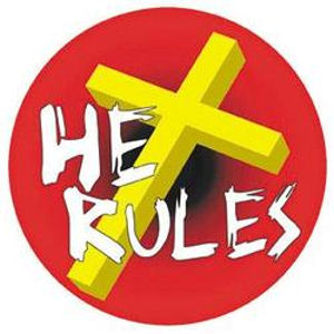 He Rules - Sticker at Sticker Shoppe