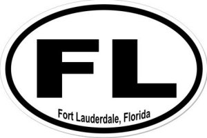 Fort Lauderdale Florida - Oval Sticker at Sticker Shoppe
