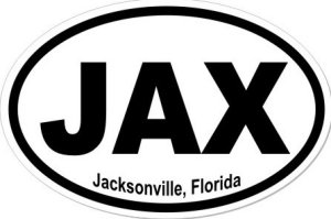 Jacksonville Florida - Oval Sticker at Sticker Shoppe