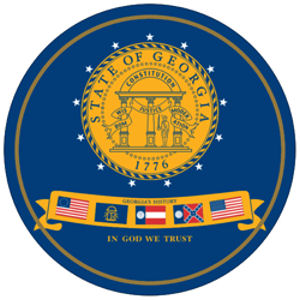 State Of Georgia - Round Reflective Sticker at Sticker Shoppe