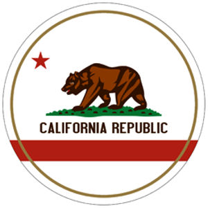 State Of California - Round Reflective Sticker at Sticker Shoppe