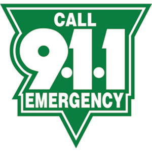 Green Call 911 - Reflective Sticker at Sticker Shoppe