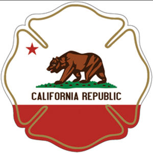 State of California Maltese Cross - Reflective Sticker at Sticker Shoppe