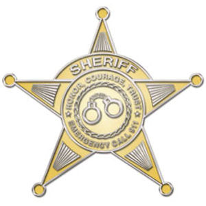 Gold 5 Point Sheriff Star Badge - Reflective Sticker at Sticker Shoppe