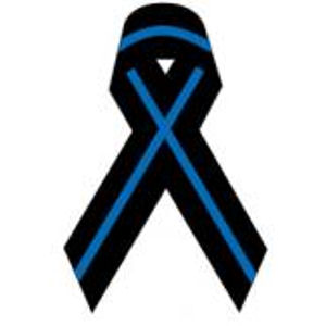 Thin Blue Line Ribbon - Reflective Sticker at Sticker Shoppe