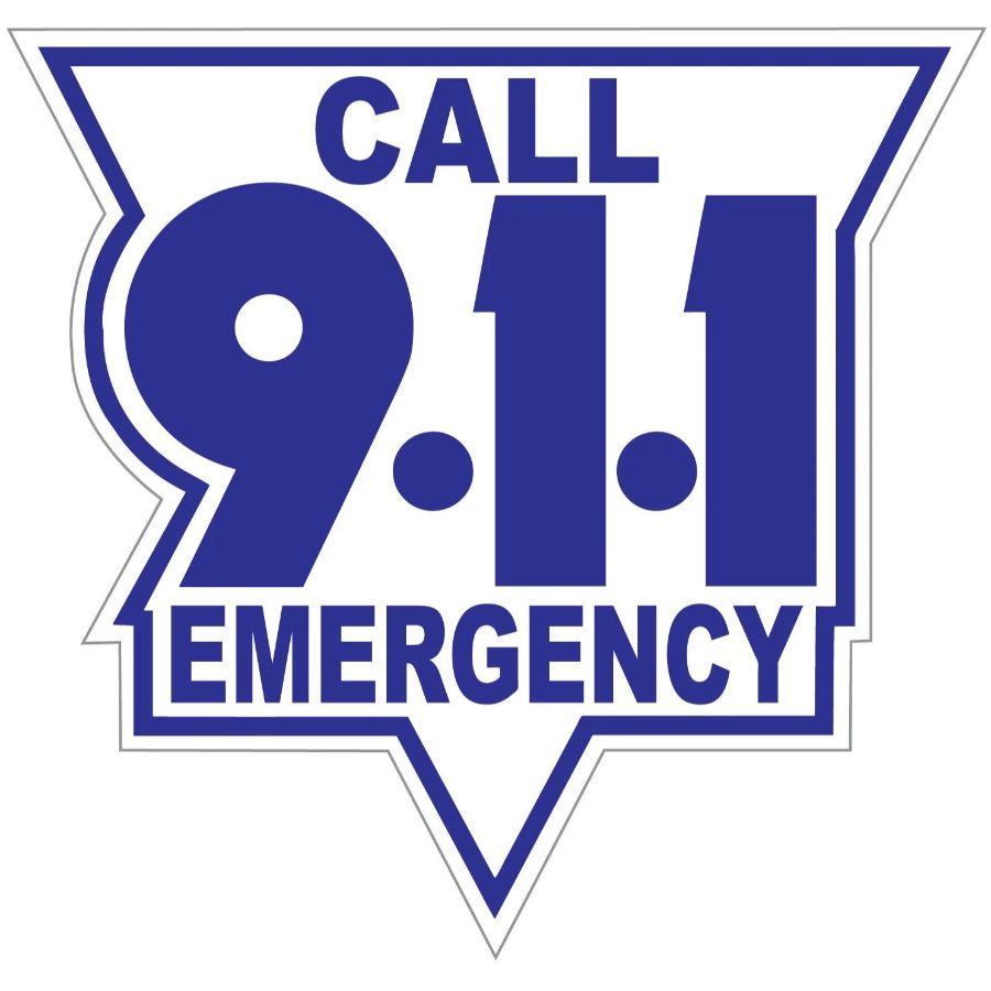 Blue Reverse Call 911 - Reflective Sticker at Sticker Shoppe