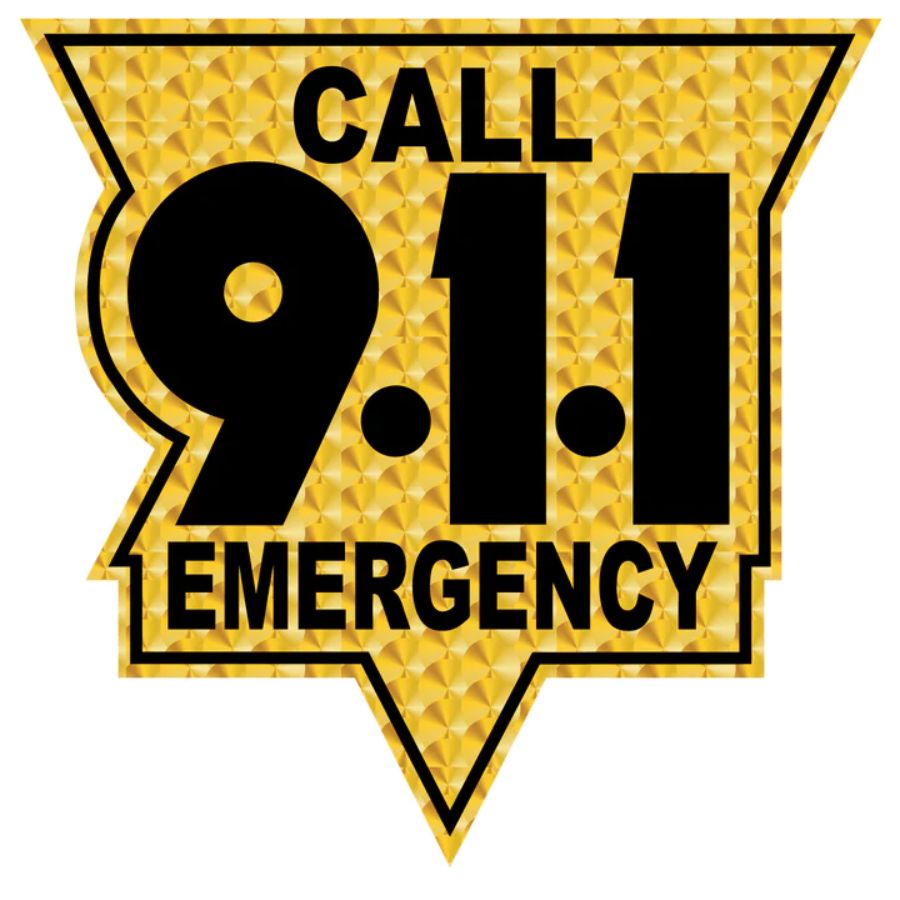Gold Leaf Call 911 - Reflective Sticker at Sticker Shoppe