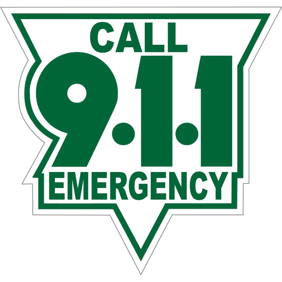 Green Reverse Call 911 - Reflective Sticker at Sticker Shoppe