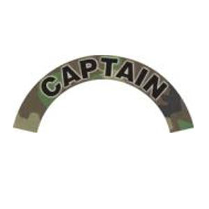 Captain - Green Camo Reflective Helmet Crescent Rocker at Sticker Shoppe