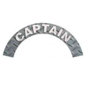 Captain - Diamond Plate Reflective Helmet Crescent Rocker at Sticker Shoppe
