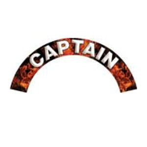 Captain - Fire/Flame Reflective Helmet Crescent Rocker at Sticker Shoppe
