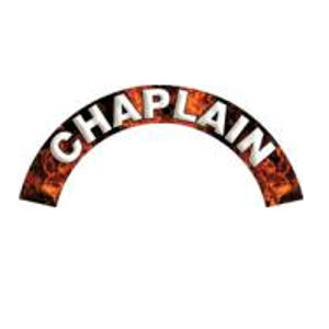 Chaplain - Fire/Flame Reflective Helmet Crescent Rocker at Sticker Shoppe