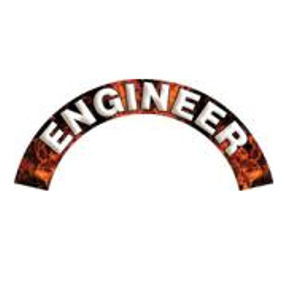 Engineer - Fire/Flame Reflective Helmet Crescent Rocker at Sticker Shoppe