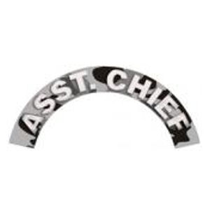 Asst. Chief - Grey Camo Reflective Helmet Crescent Rocker at Sticker Shoppe