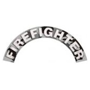 Firefighter - Grey Camo Reflective Helmet Crescent Rocker at Sticker Shoppe
