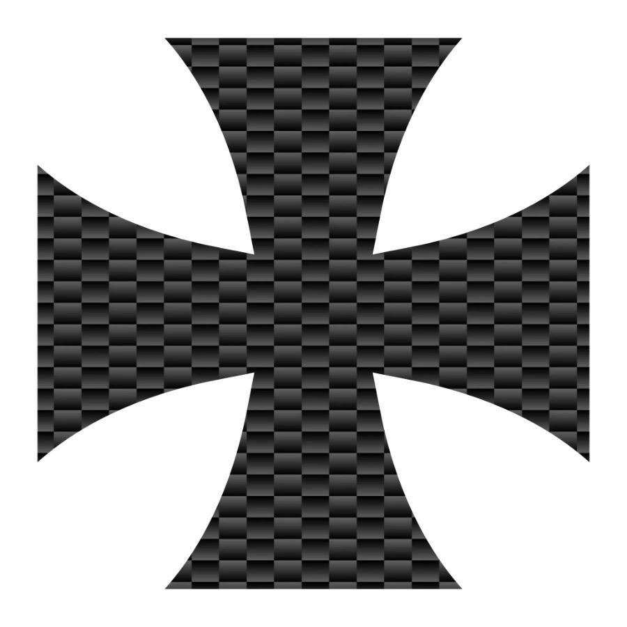 Carbon Fiber Iron Cross - Reflective Sticker at Sticker Shoppe