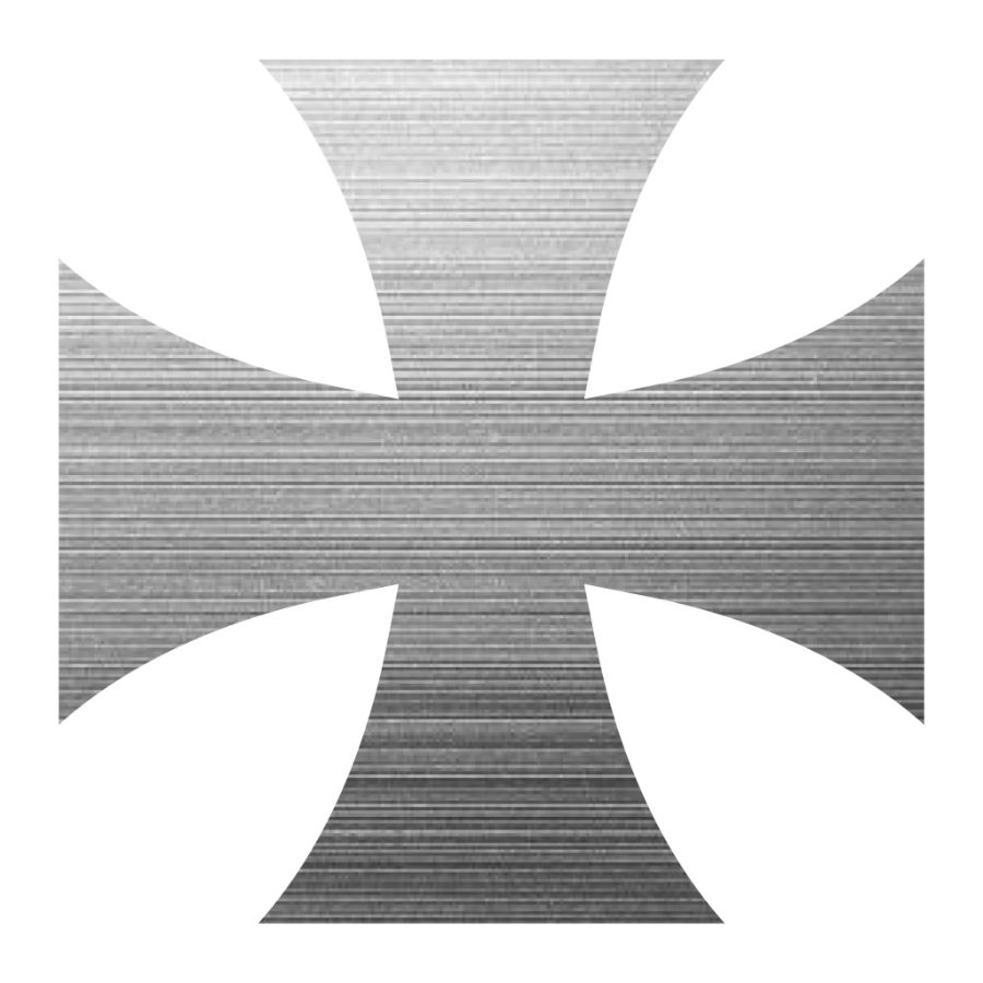 Brushed Metal Iron Cross - Reflective Sticker at Sticker Shoppe