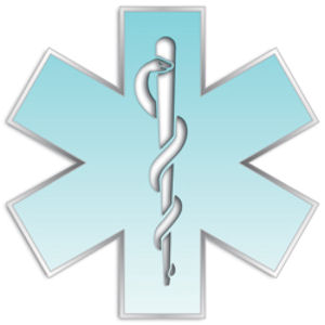 Light Blue Gradient Star Of Life - Reflective Sticker at Sticker Shoppe