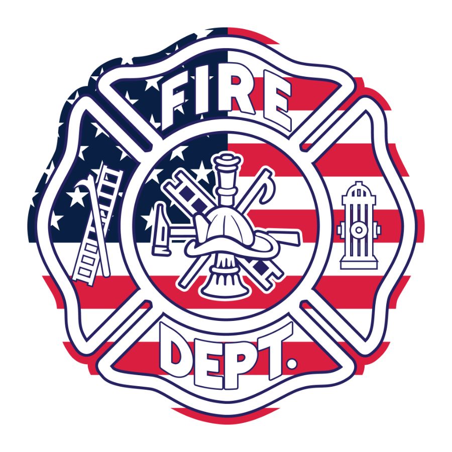 Custom American Flag Firefighter Maltese Cross - Reflective Sticker at ...