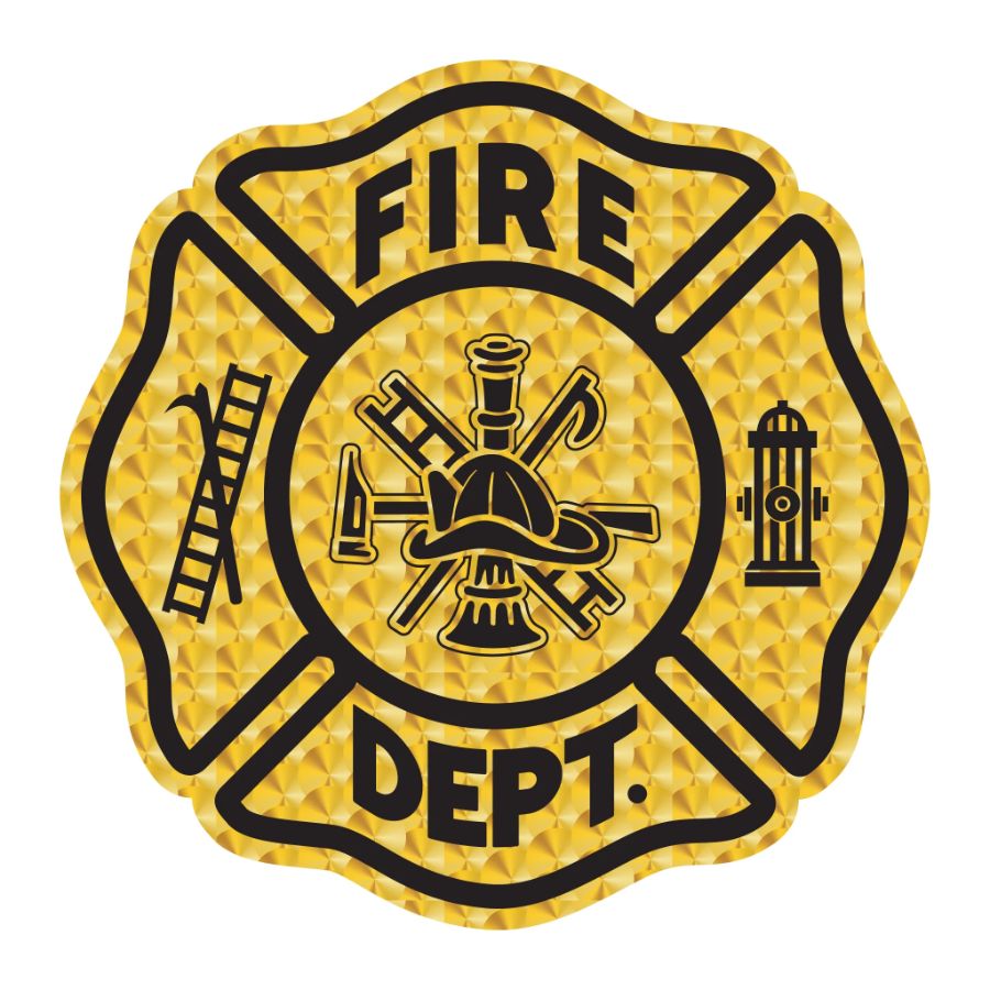 Custom Gold Leaf Firefighter Maltese Cross - Reflective Sticker at ...