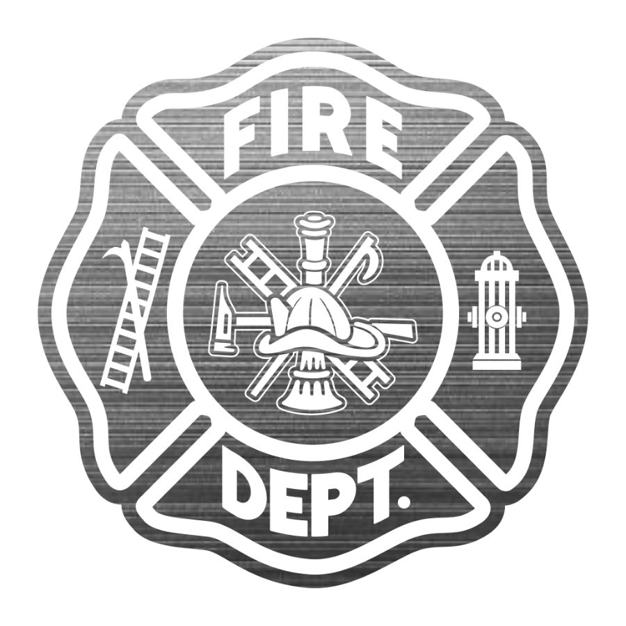 Custom Brushed Metal Firefighter Maltese Cross - Reflective Sticker at ...