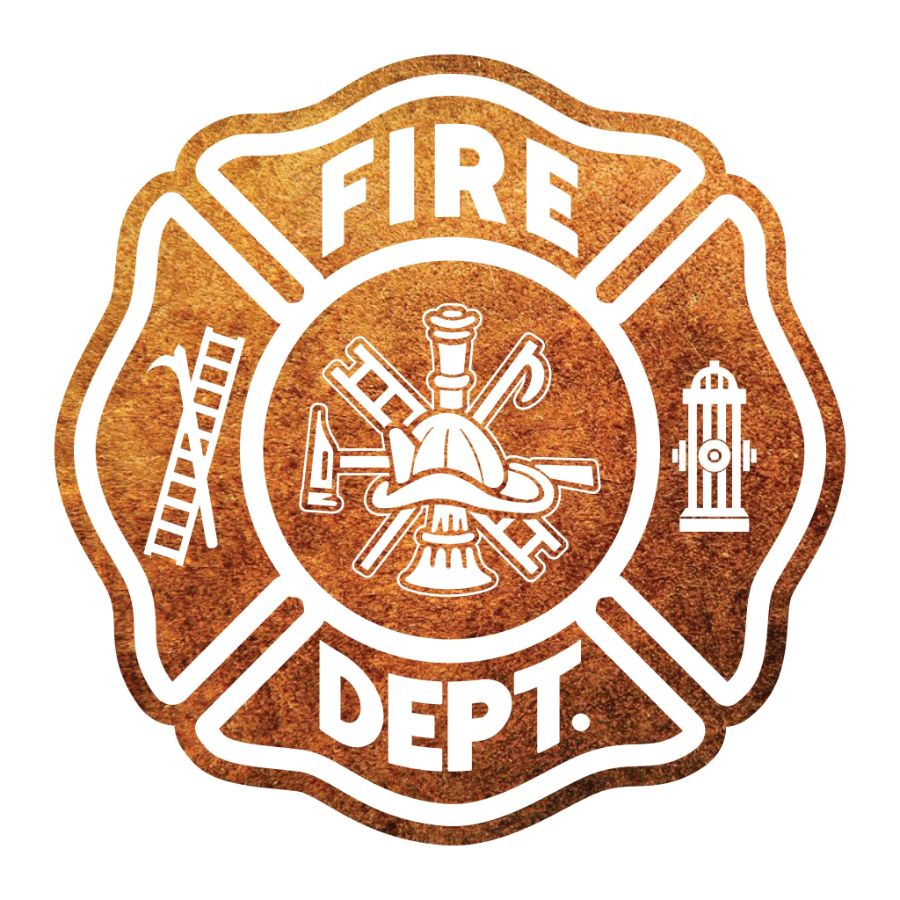 Custom Rusted Metal Firefighter Maltese Cross - Reflective Sticker at ...