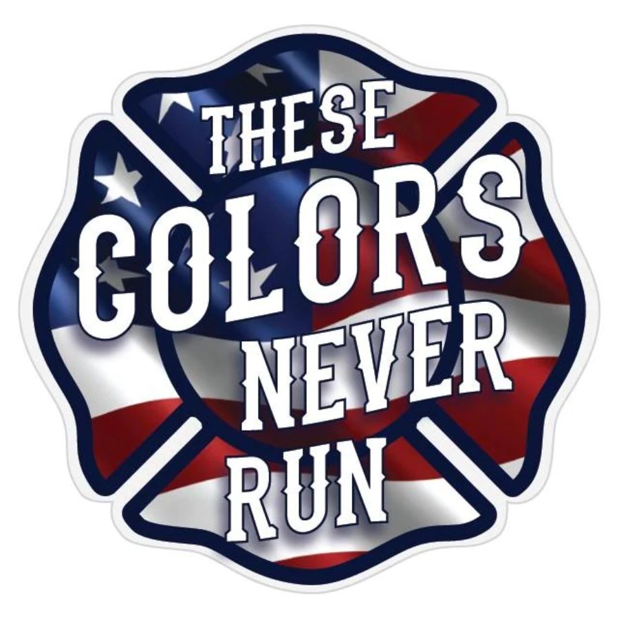 These Colors Never Run Firefighter Maltese Cross - Reflective Sticker ...