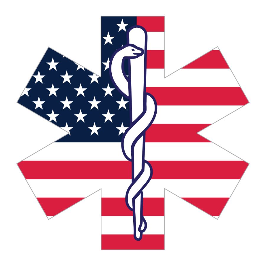 American Flag Star Of Life - Reflective Sticker at Sticker Shoppe