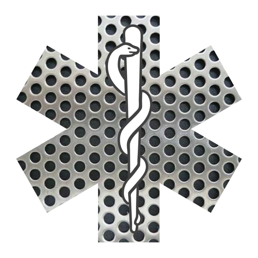 Perforated Metal Star Of Life - Reflective Sticker at Sticker Shoppe