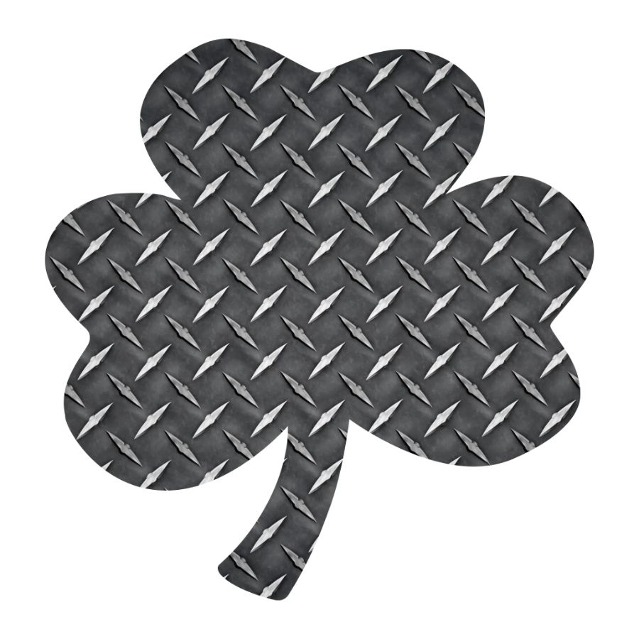 Diamond Plate Shamrock - Reflective Sticker at Sticker Shoppe