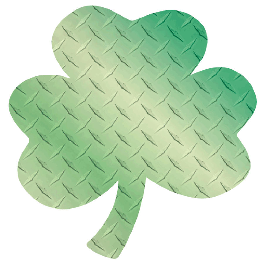 Green Diamond Plate Shamrock - Reflective Sticker at Sticker Shoppe