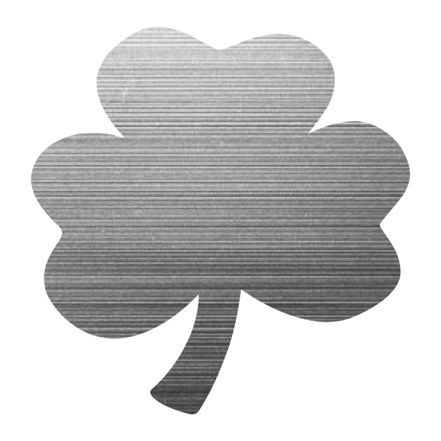 Metal Brushed Shamrock - Reflective Sticker at Sticker Shoppe
