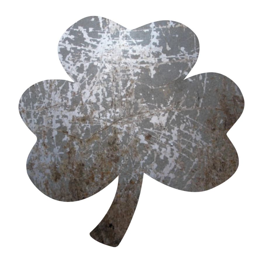 Metal Distressed Shamrock - Reflective Sticker at Sticker Shoppe