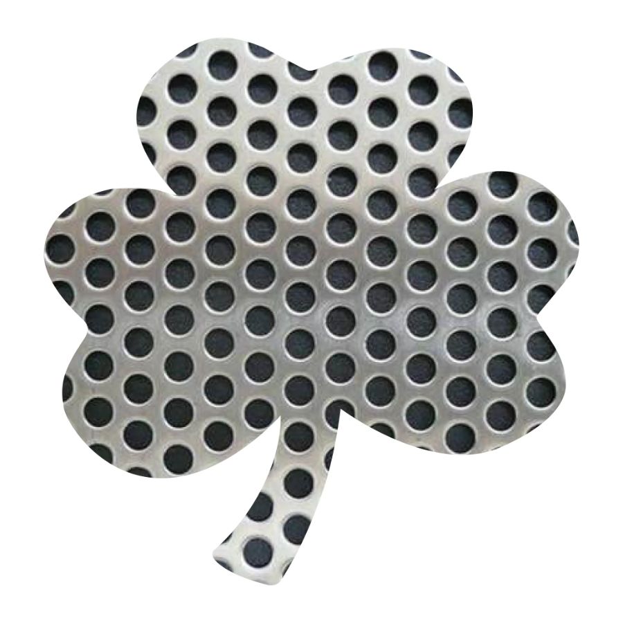 Metal Perforated Shamrock - Reflective Sticker at Sticker Shoppe