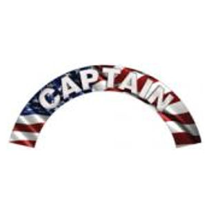 Captain - American Flag Reflective Helmet Crescent Rocker at Sticker Shoppe