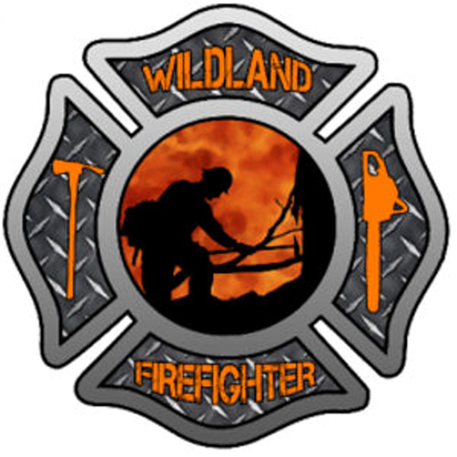 Wildland Firefighter Maltese Cross - Reflective Sticker at Sticker Shoppe