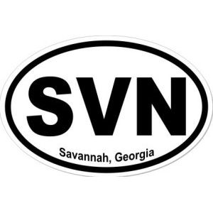 Savannah Georgia - Oval Sticker at Sticker Shoppe