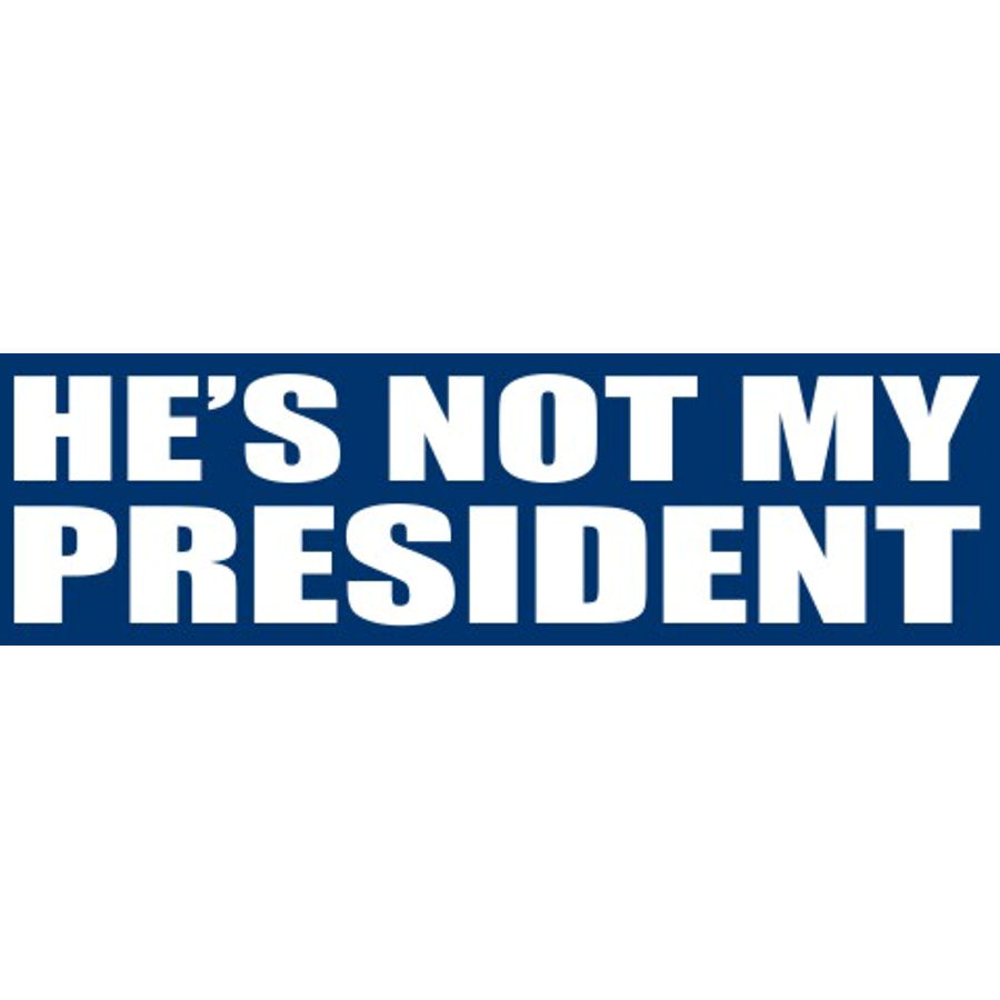 He's Not My President Blue & White - Bumper Magnet at Sticker Shoppe