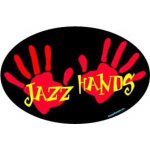 Jazz Hands - Oval Sticker at Sticker Shoppe