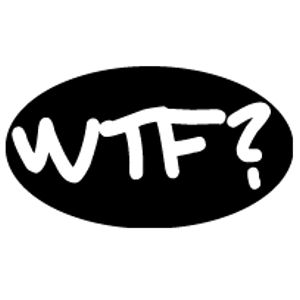 WTF? - Oval Sticker at Sticker Shoppe