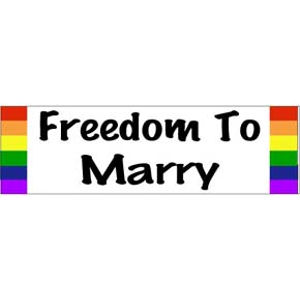 Freedom To Marry - Bumper Magnet at Sticker Shoppe