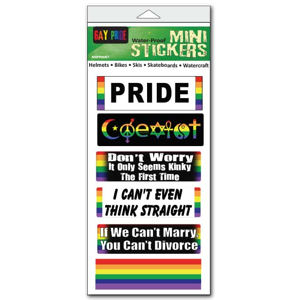 Gay Pride - Set of 6 Mini Stickers at Sticker Shoppe