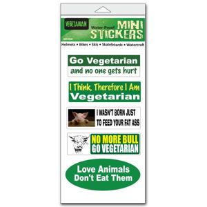Vegetarian - Set of 5 Mini Stickers at Sticker Shoppe