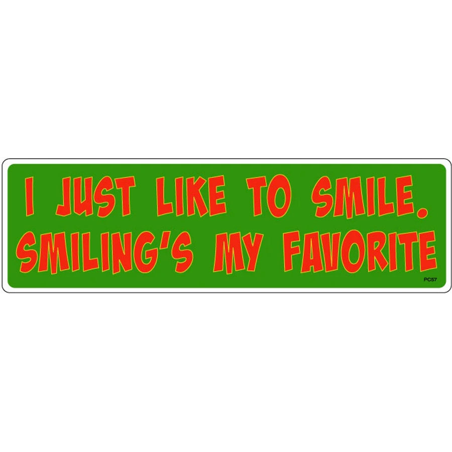 I Just Like To Smile Smiling's My Favorite Elf - Bumper Sticker at ...