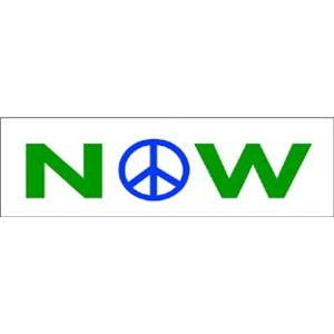 Peace Now - Bumper Sticker at Sticker Shoppe